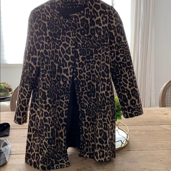 Zara | Jackets & Coats | Zara Leopard Coat | Poshmark